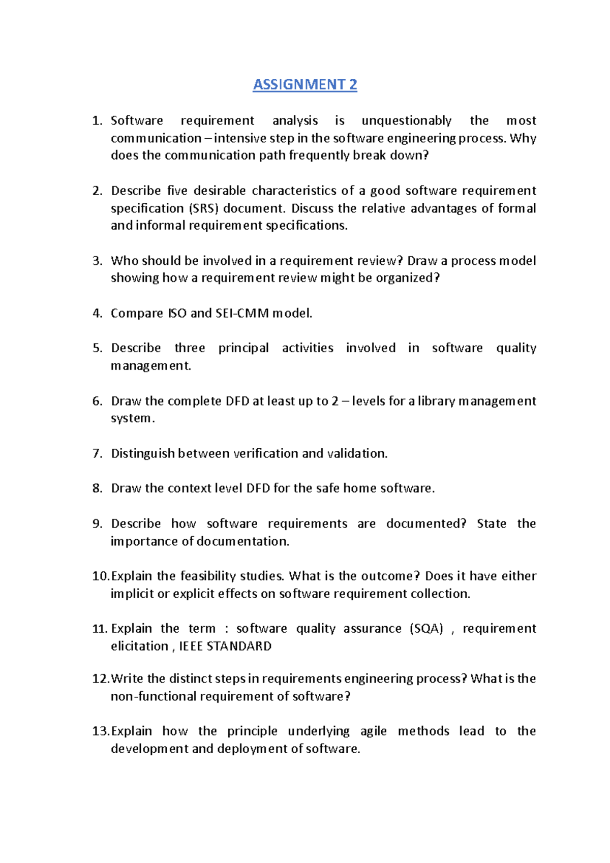 Assignment Unit 2 Assignment 2 Software Requirement Analysis Is 2456