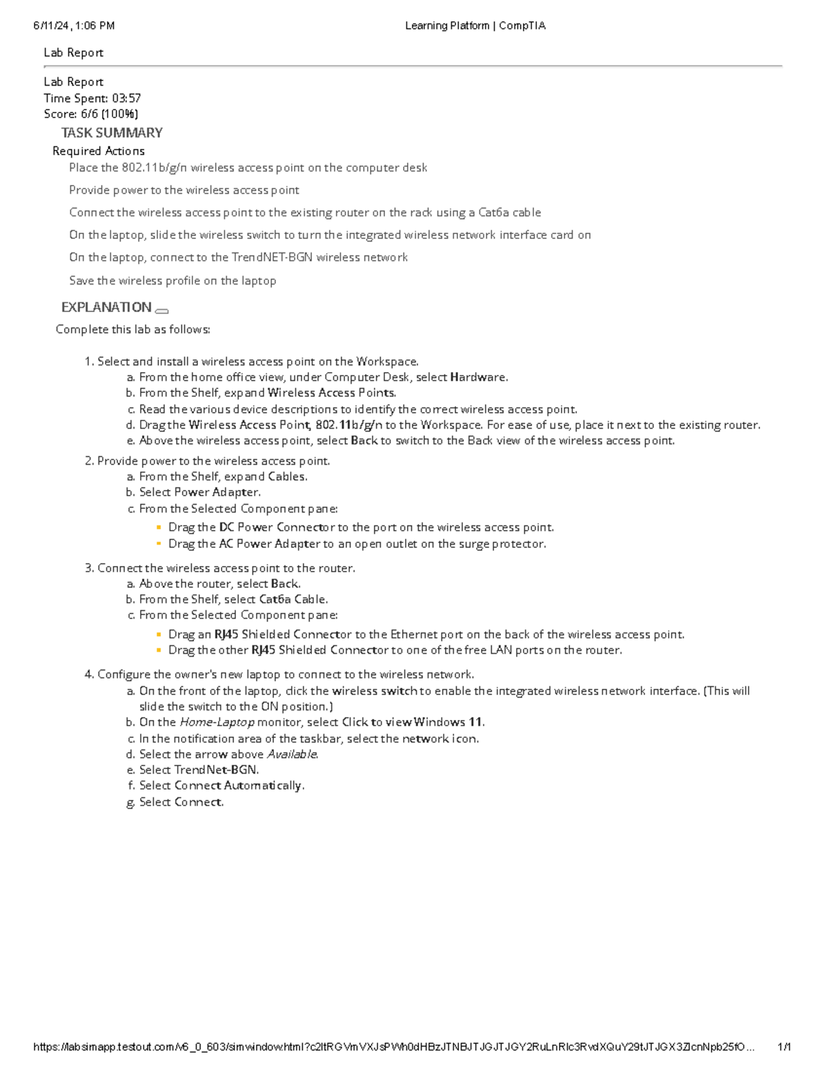 7.5.10 - Home Wireless Network Lab Report & Setup Instructions - Studocu