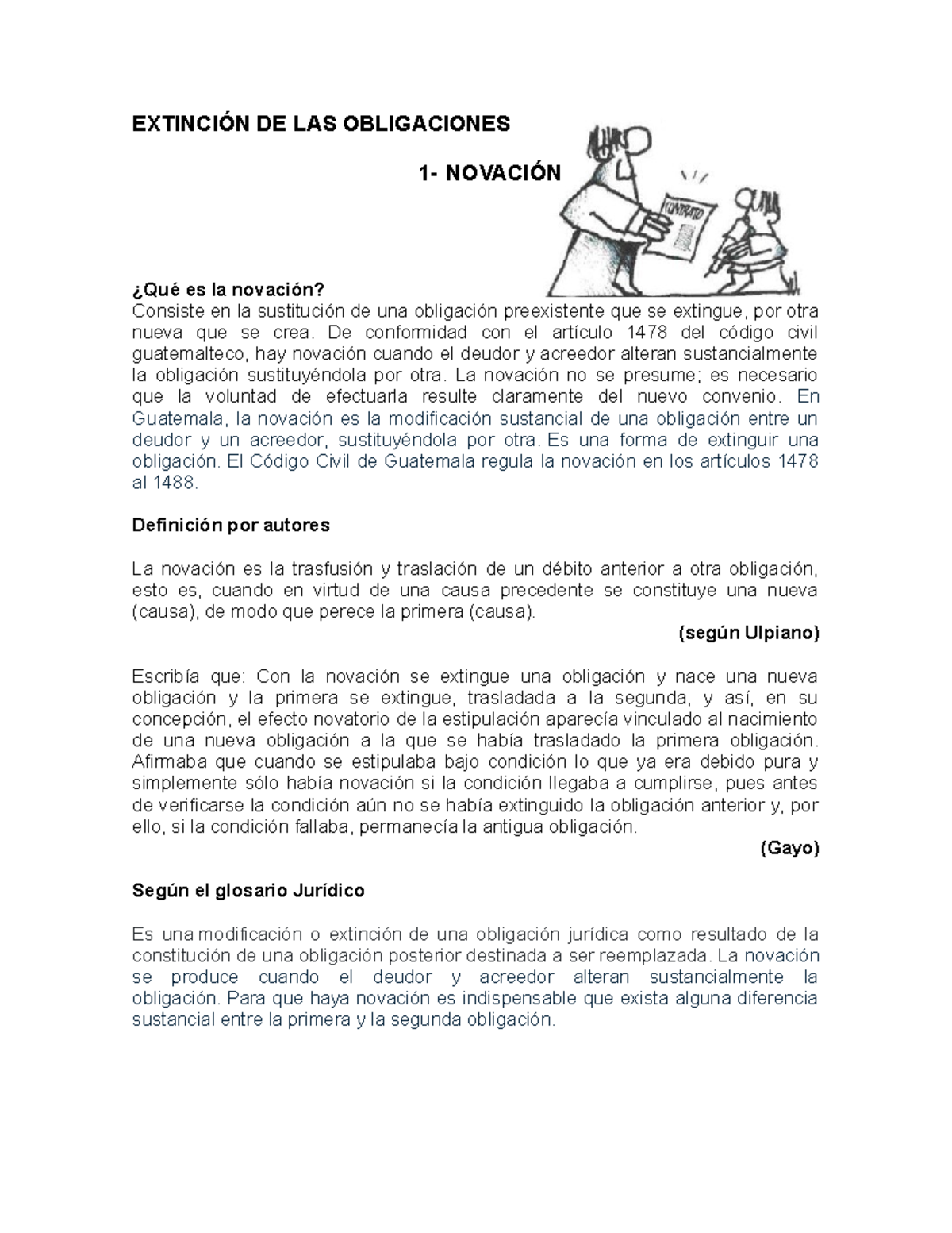 La novación en el Código Civil de Guatemala: Conceptos y Regulaciones ...
