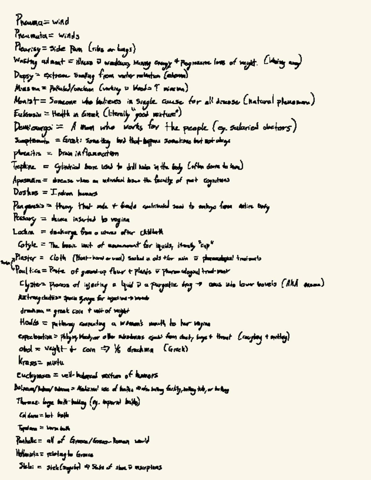 Vocab List for Exams: Key Terms & Names in Health (Course Code: HLT101 ...