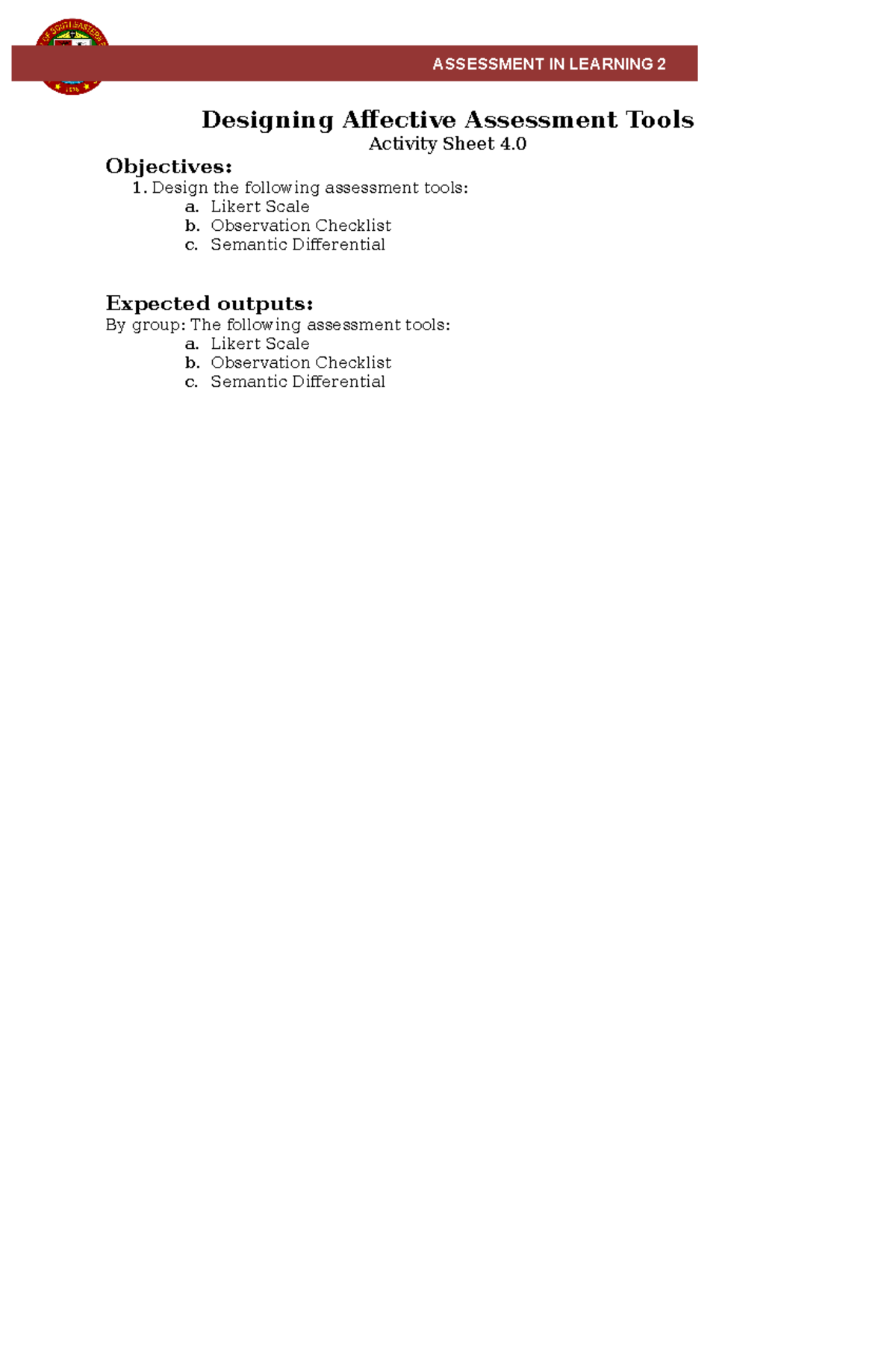 Designing Affective Assessment Tools - Designing Affective Assessment ...