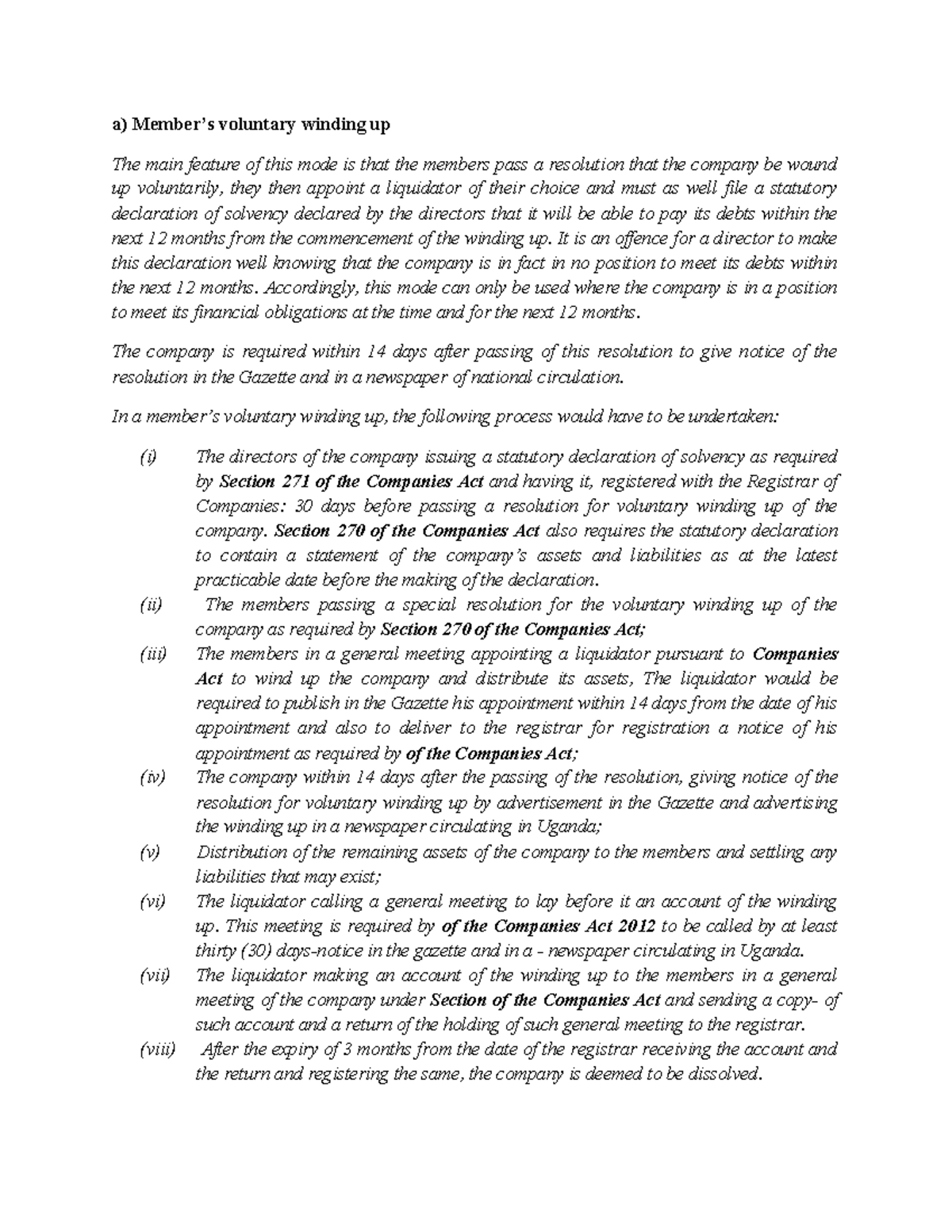 Voluntary Winding Up Process: Key Features & Legal Framework (Group 4 ...