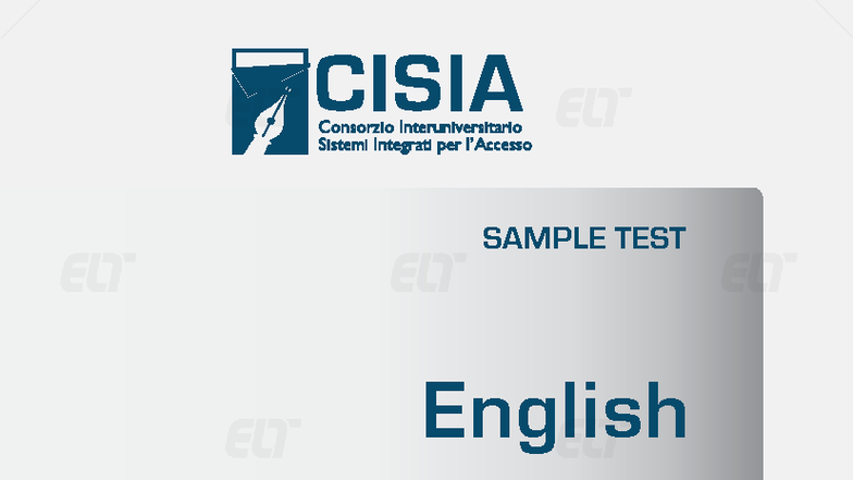 CISIA Sample Test: Tolc I Sinavi Ornek Sorulari - Studocu