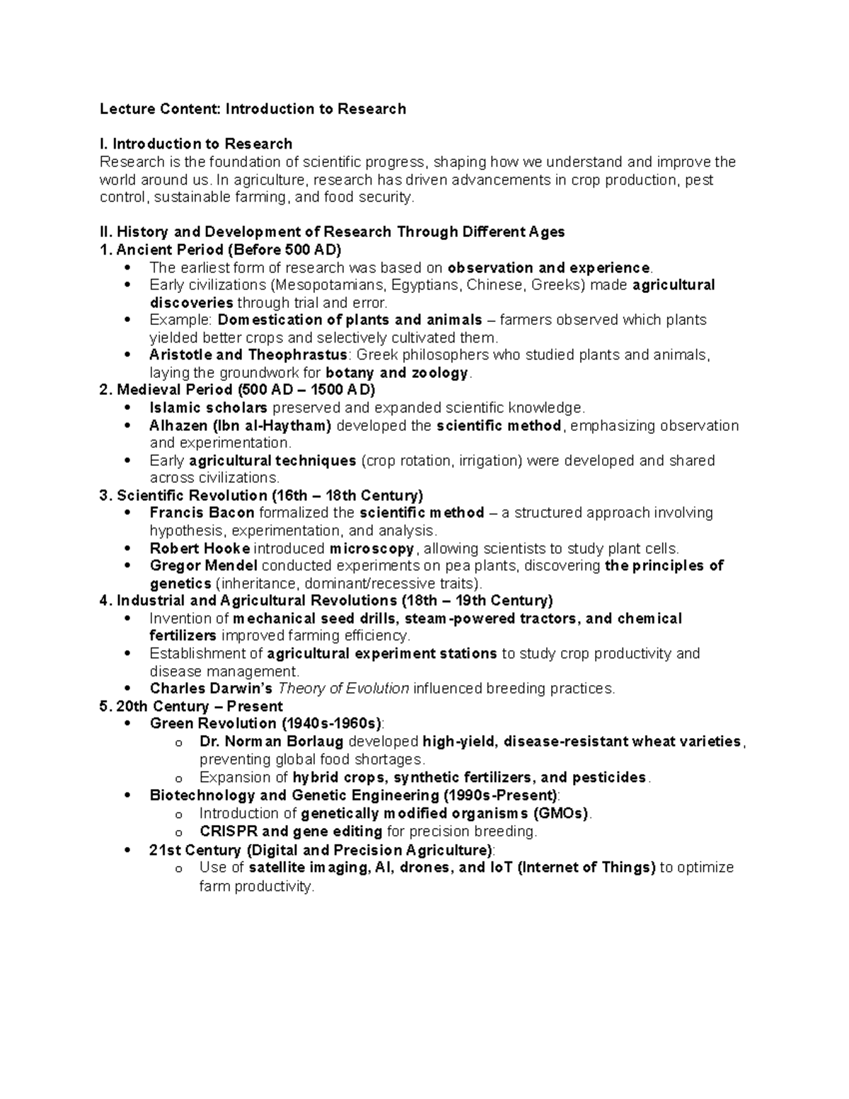 Week 1 Lecture: Introduction to Research - History, Concepts ...