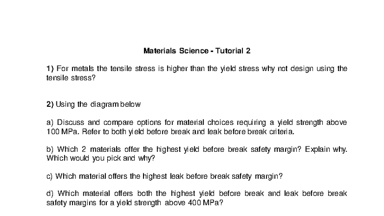 Mat Sci Tutorial Problems - Topic 2 - Materials Science - Tutorial 2 ...