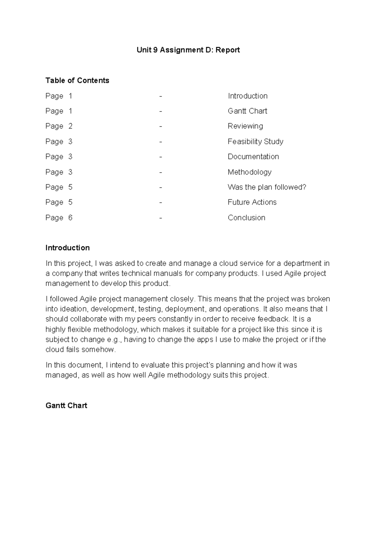 Unit 9 Assignment D: Agile Project Management Evaluation Report - Studocu