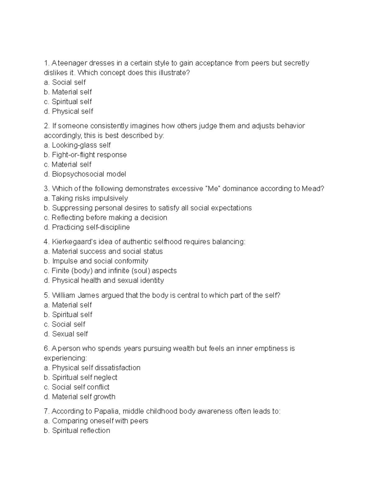 UTS Finals: Exploring Self-Concepts and Health Psychology Principles ...