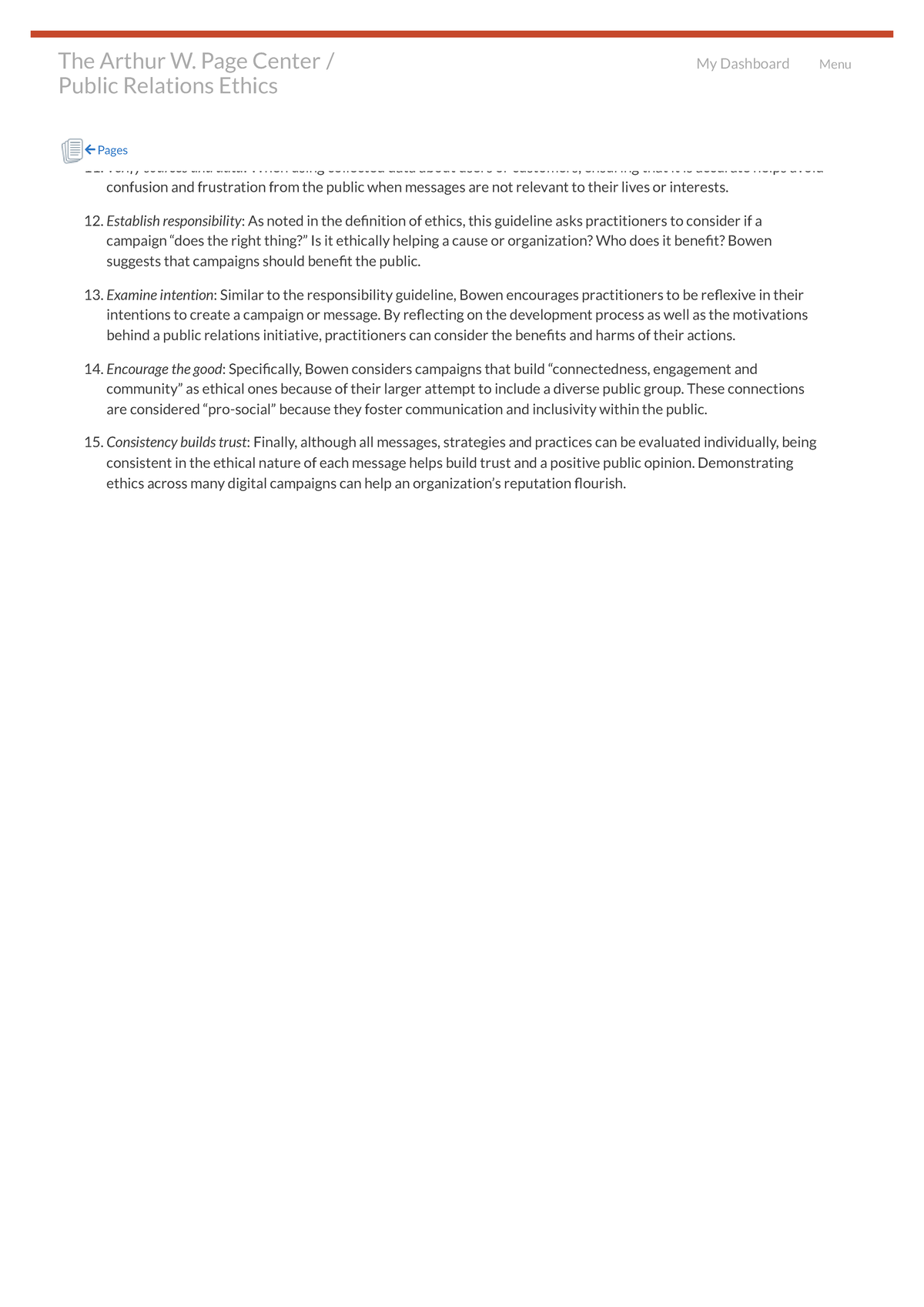 Public Relations Ethics Guidelines 11-15 (PR 101) - Studocu