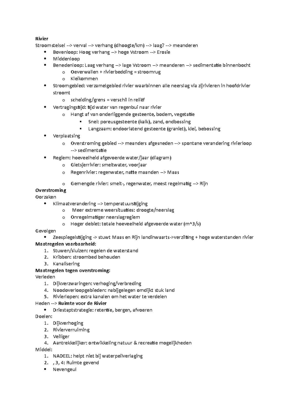 Ak samenvatting h4 - BuiteNLand - Rivier Stroomstelsel -> verval ...