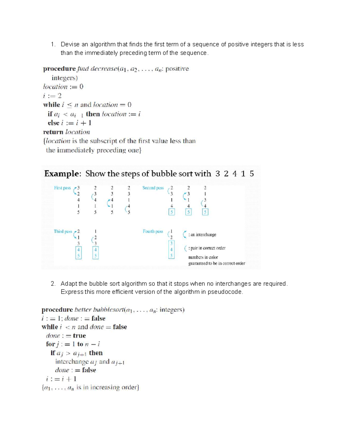 Prep Notes for Ch3: Algorithms & Sequences - Studocu