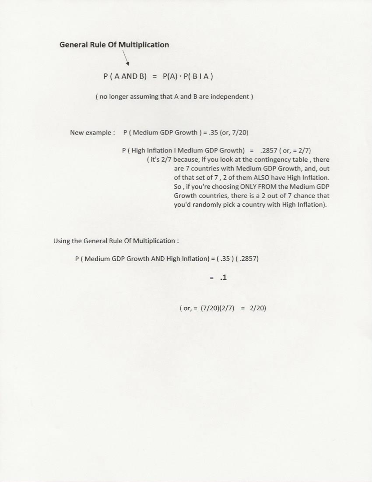 General Rule of Multiplication in Probability - Studocu