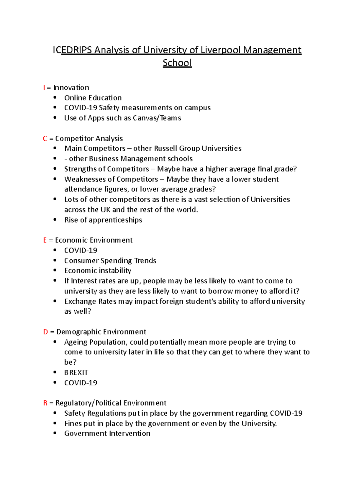 Icedrips Analysis of University of Liverpool Management School ...