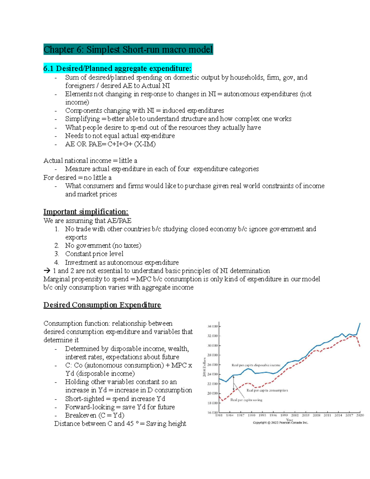 Chapter 6: Simplest Macro Model - Aggregate Expenditure in ECON 203 ...