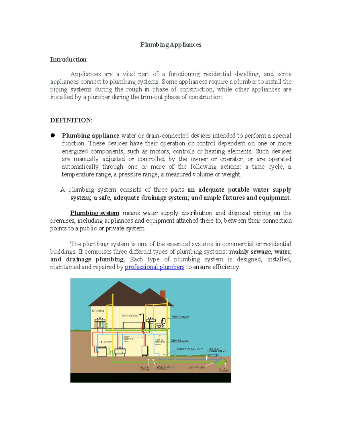 Plumbing Appliances Overview and Functions: A Complete Guide - Studocu