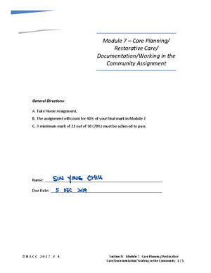 Module 10 Part 1 - PLEASE SEE THE DOCUMENT - MODULE 10: ASSISTING WITH ...