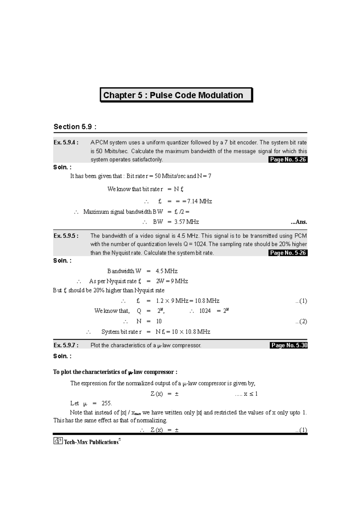 PCM Systems and Bandwidth Calculations - Chap 5 Notes - Studocu
