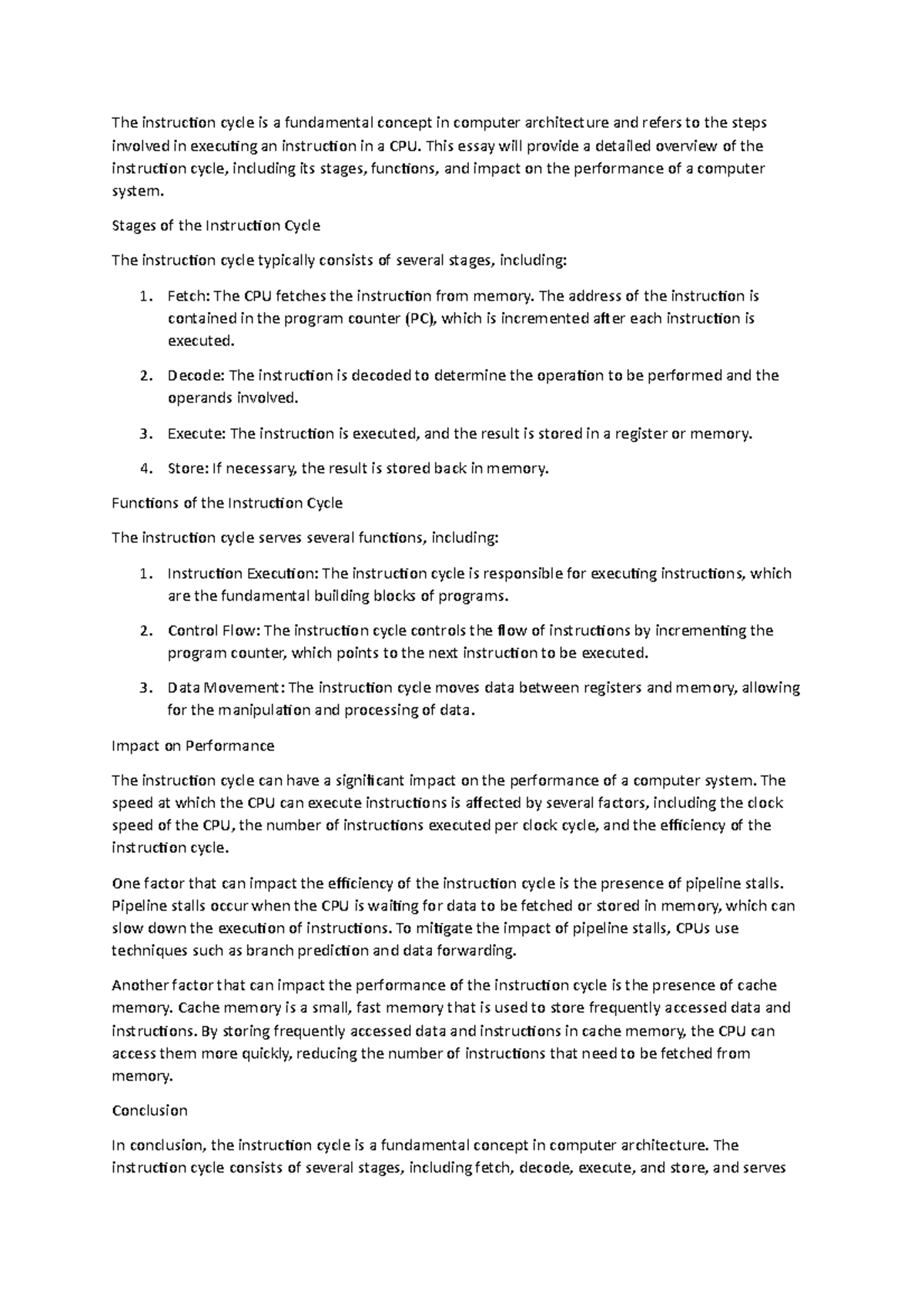 Instruction Cycle Overview: Stages, Functions & Performance Impact ...
