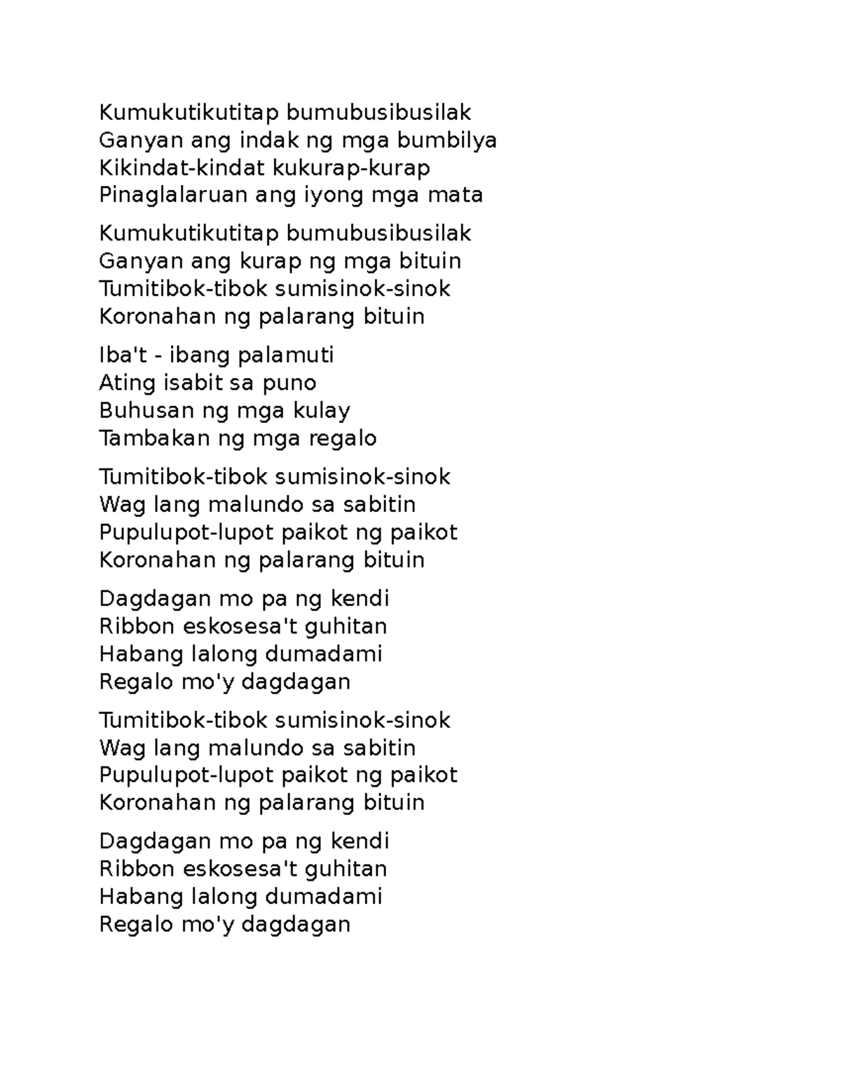 Kumukutikutitap bumubusibusilak - Kumukutikutitap bumubusibusilak ...