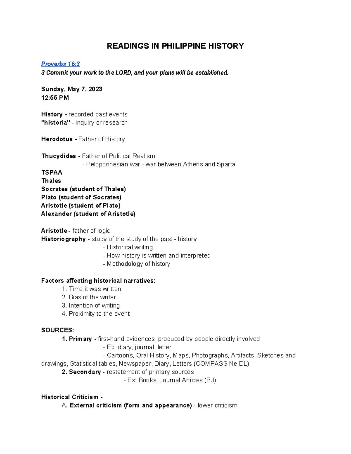 READINGS IN PHILIPPINE HISTORY: Key Events and Figures - Studocu