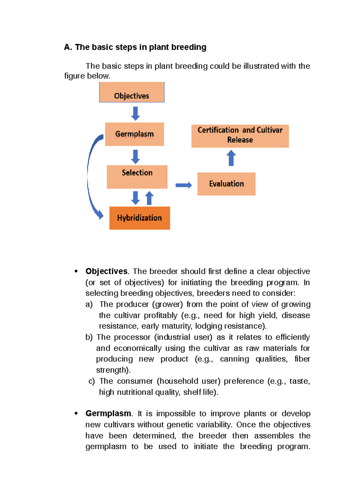 Essential Steps in Plant Breeding: A Comprehensive Guide - Studocu