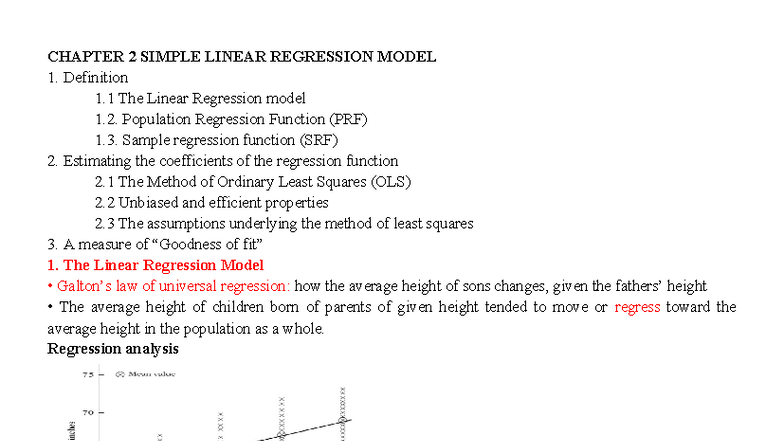 Econometrics - interesting - CHAPTER 2 SIMPLE LINEAR REGRESSION MODEL ...