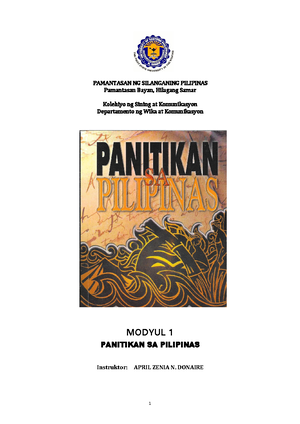 Module 1 2 Pagtuturo NG Filipino SA Elementarya II Panitikan NG Pilipinas Pbeed O17 - Pichay ...