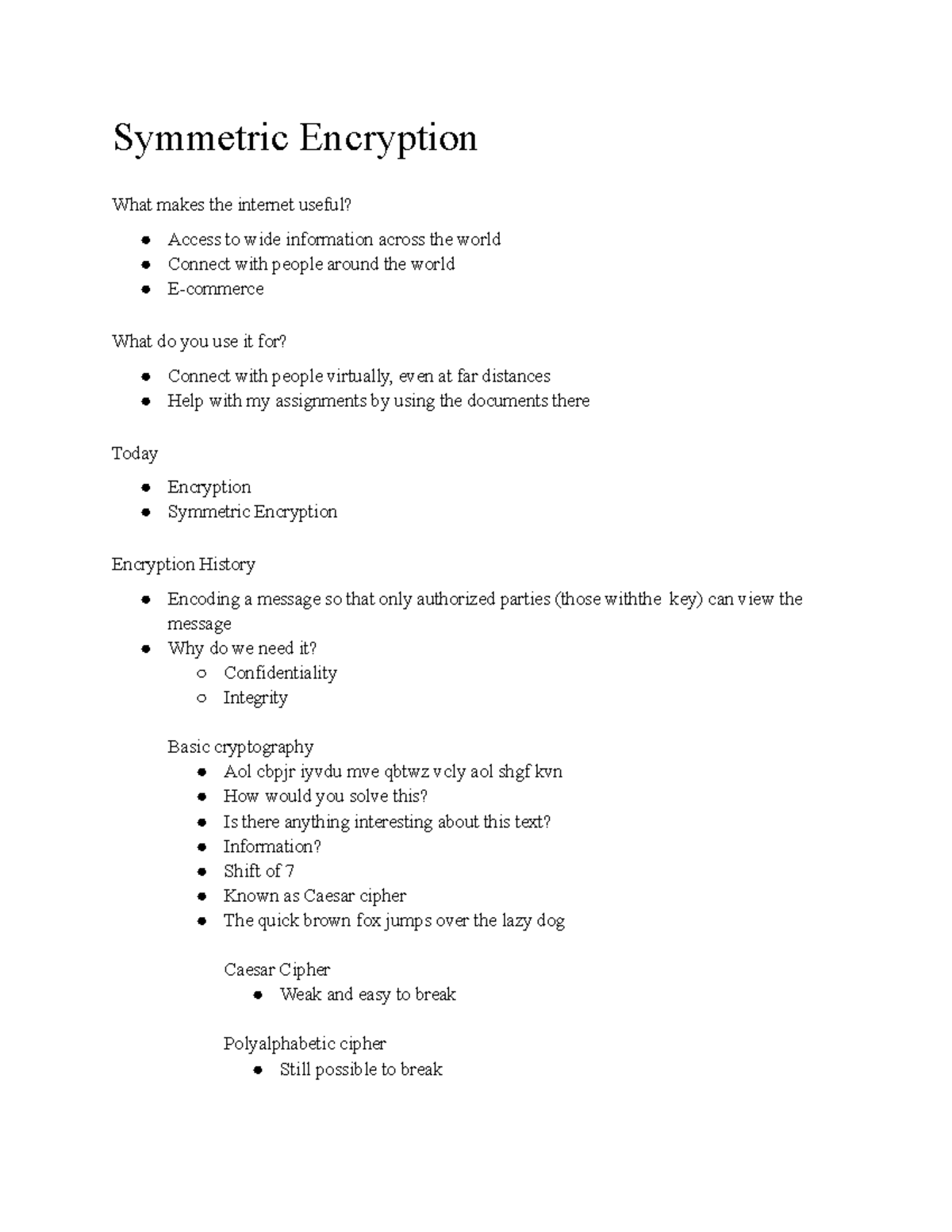 Understanding Symmetric & Asymmetric Encryption: Key Concepts - Studocu