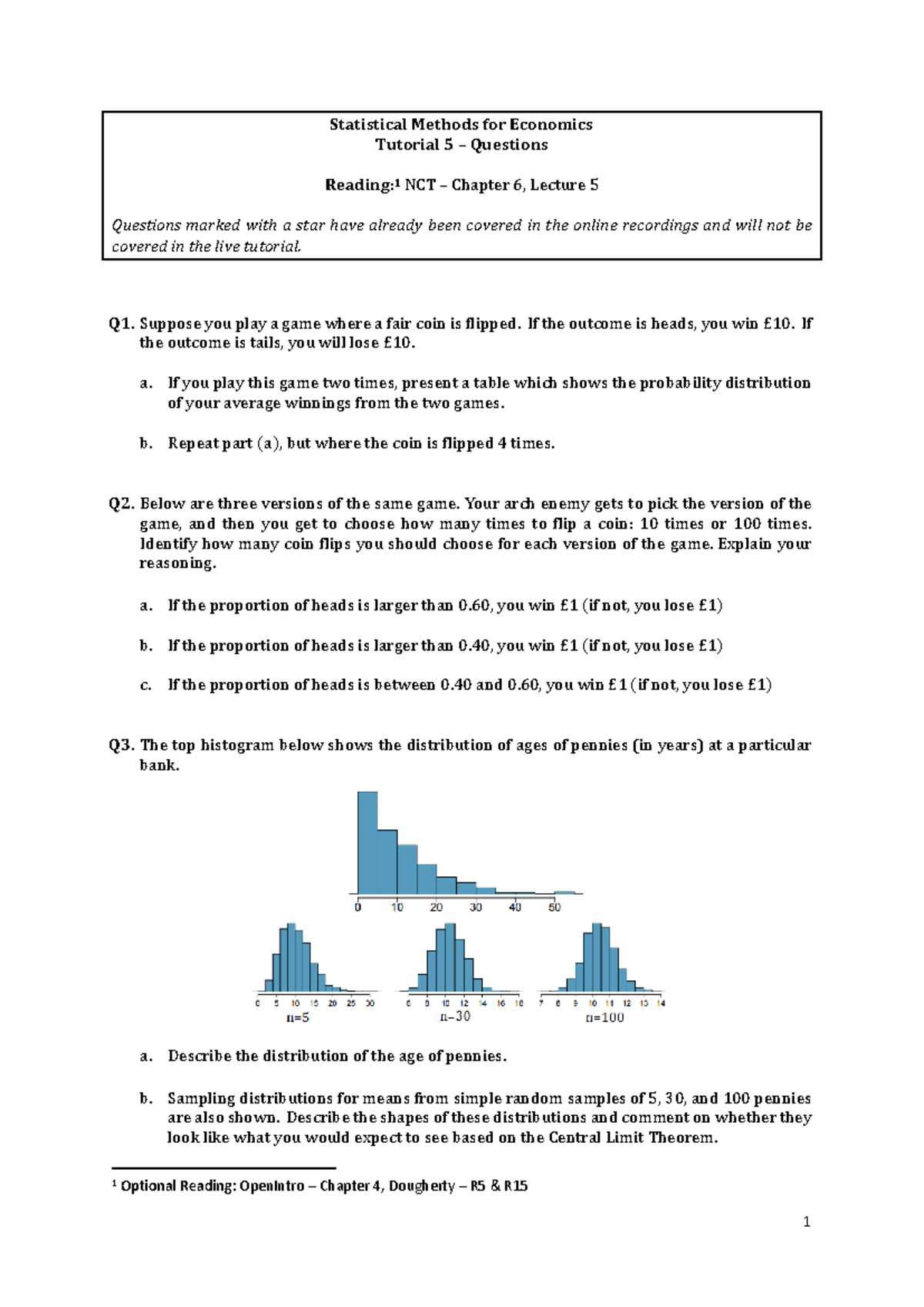Tutorial 5 - Questions - .................. - Statistical Methods for ...