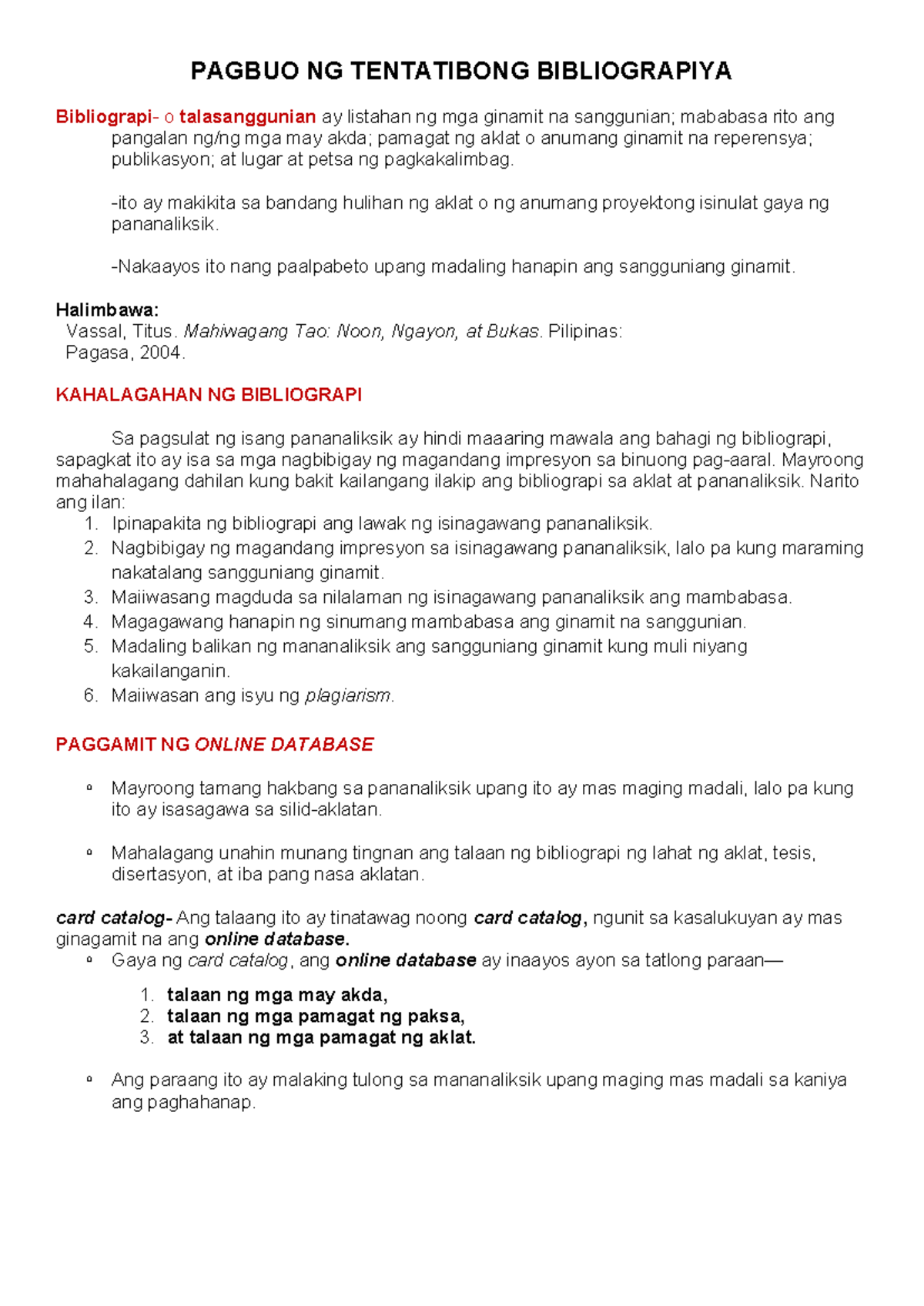 11 Pagbasa AT Pagsusuri ( Pagbuo NG Tentatibong Bibliograpiya) - PAGBUO ...