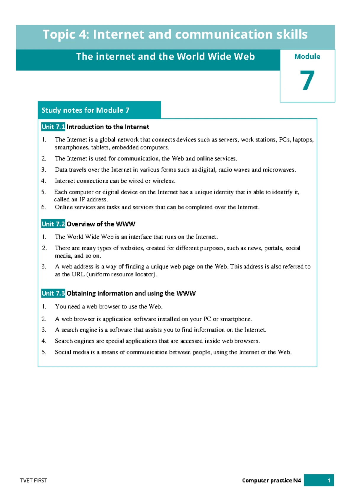 TVET First CP N4 - Module 6 - Computational Thinking Study Notes - Studocu