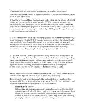 [Solved] Describe the balance between the wider field of epidemiology ...