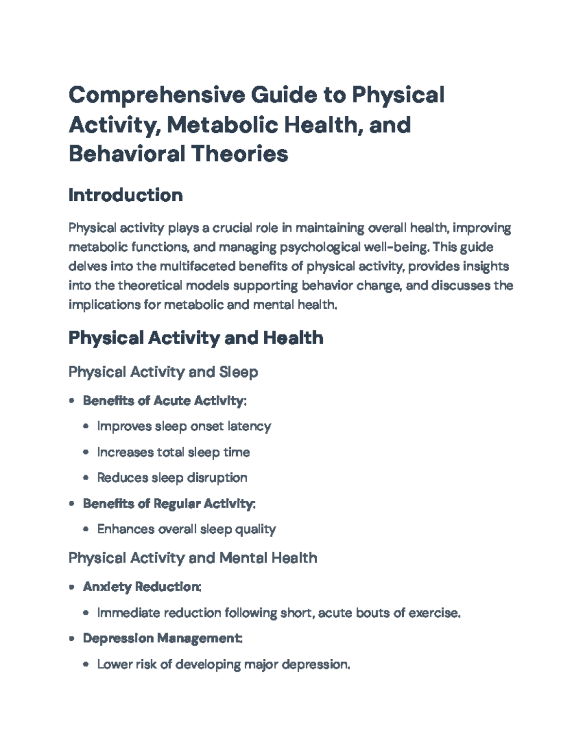 Comprehensive Guide to Physical Activity & Metabolic Health [PHYS 101 ...