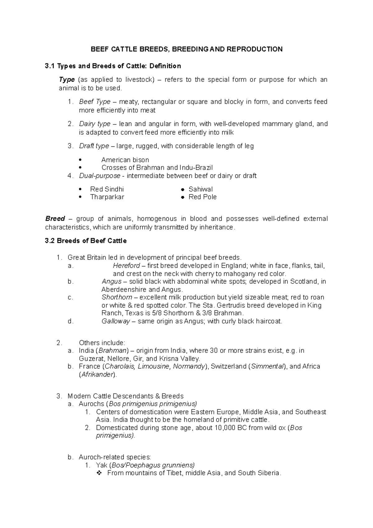 BEEF Cattle Breeds - BEEF CATTLE BREEDS, BREEDING AND REPRODUCTION 3 ...