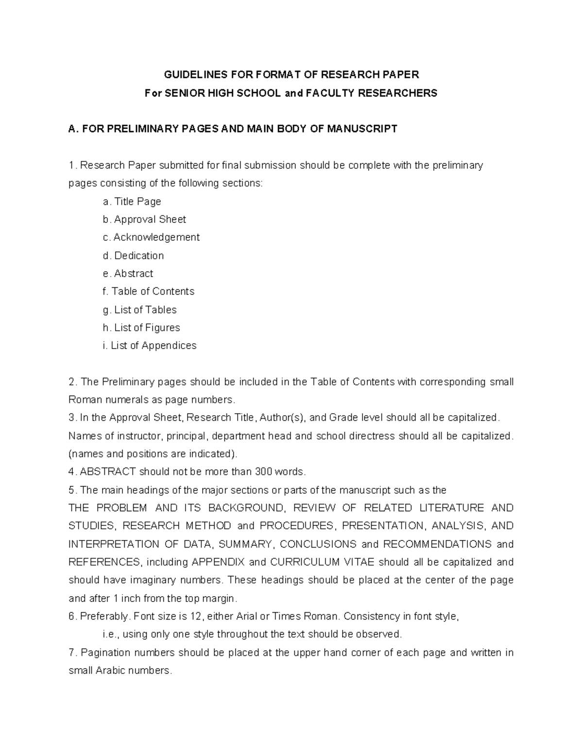 Research Paper Format Guidelines for Qualitative Studies in SHS - Studocu