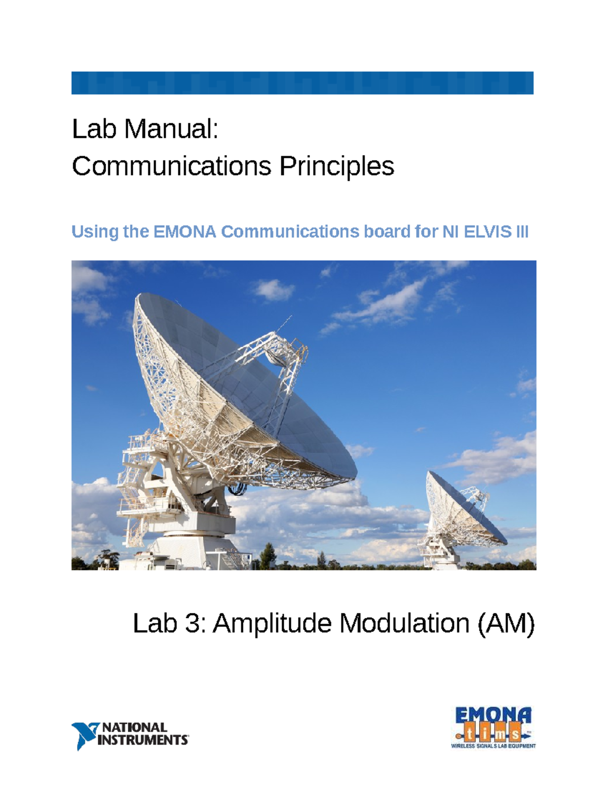 Lab Manual: Communications Principles - NI ELVIS Lab 3: Amplitude ...