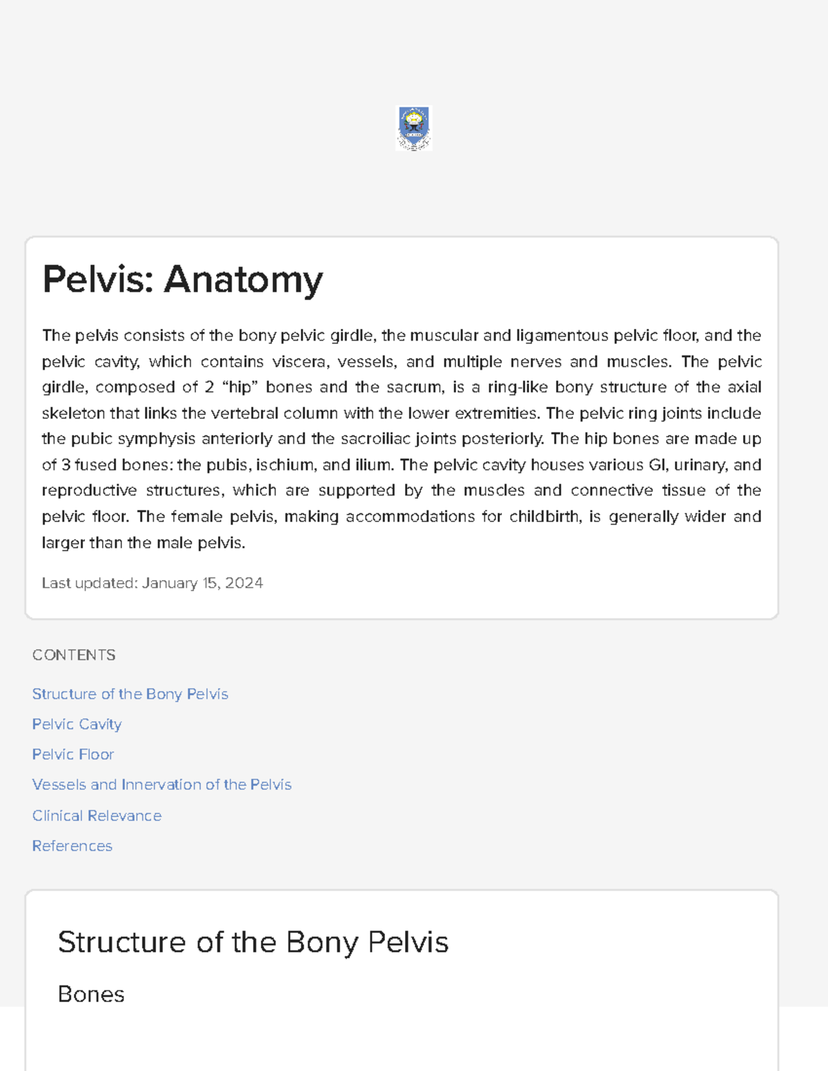 Pelvis Anatomy Detailed Notes for Exam - BSC 2024 - Studocu