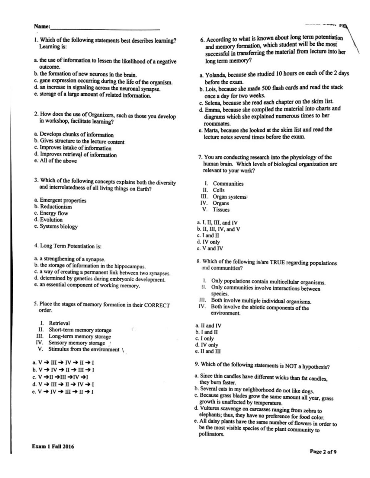 Bio 115 Final Exam Review: Key Concepts and Questions - Studocu