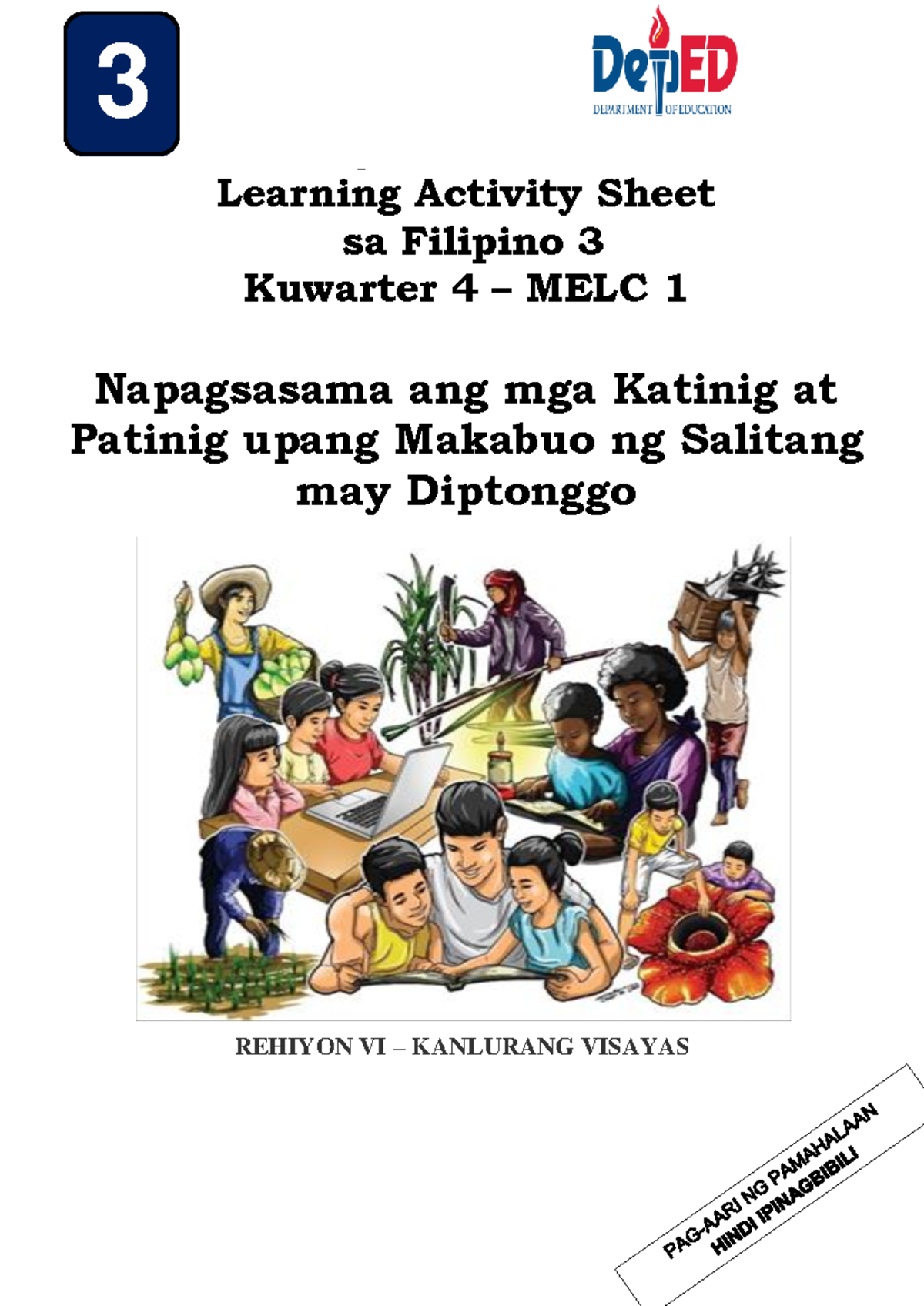 LAS-1 Pagsasama ng Katinig at Patinig sa Filipino 3 - Diptonggo - Studocu