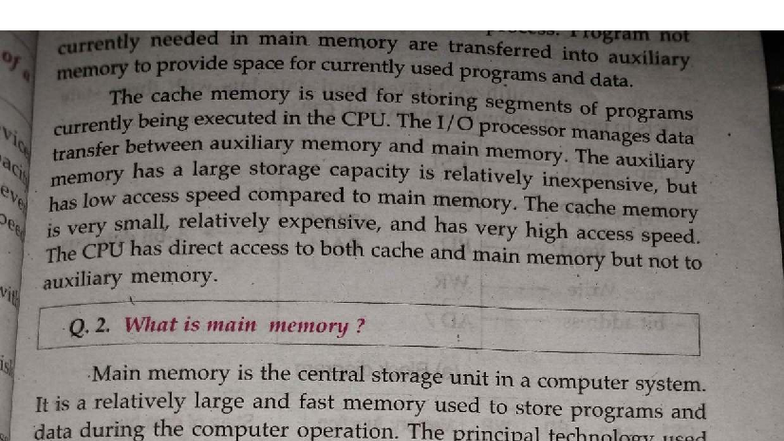 Co Unit 3 Important Questions on Memory Management and Cache Concepts - Studocu
