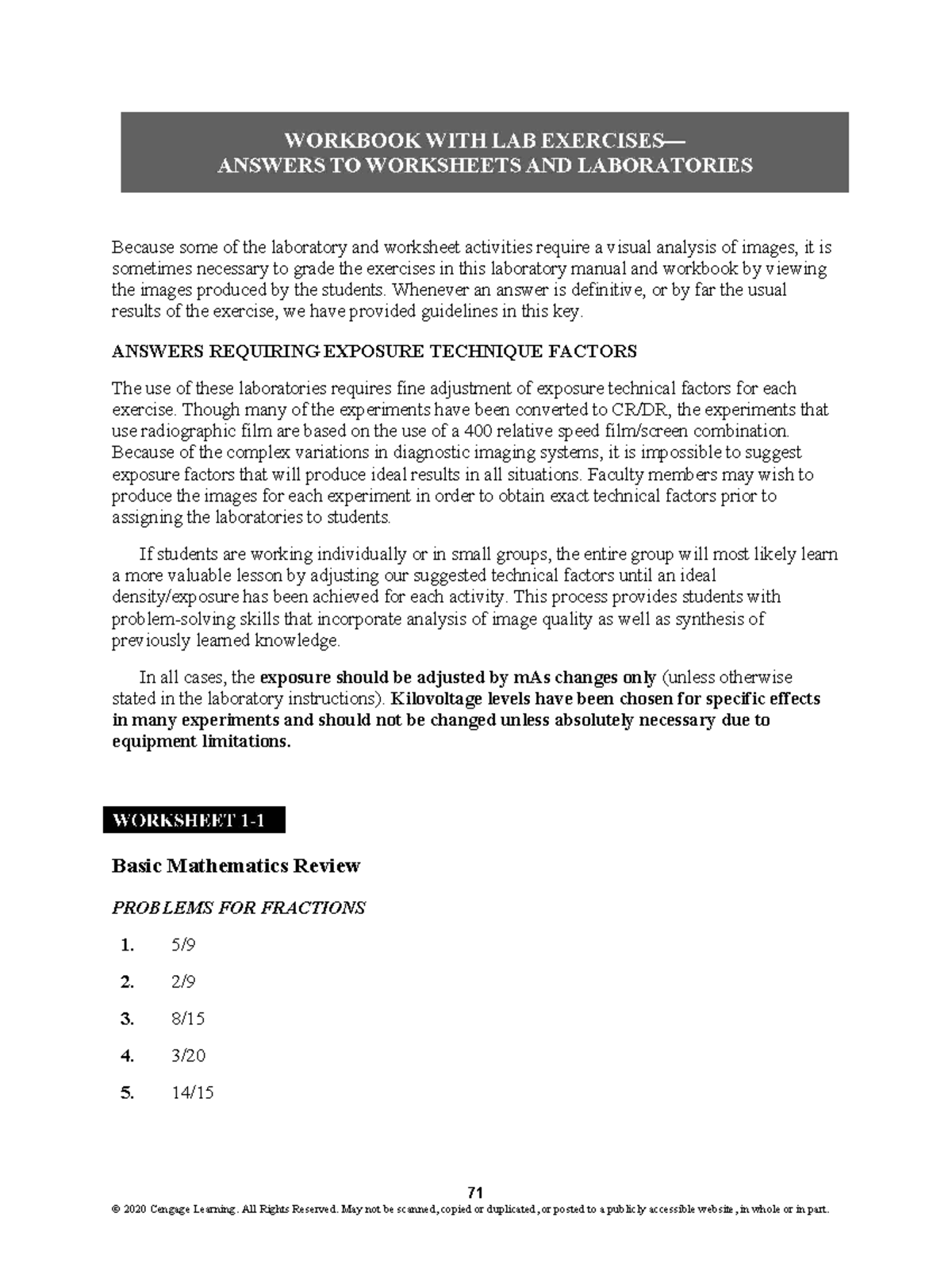 Laboratory Manual and Workbook Grading Key for Imaging Exercises - Studocu