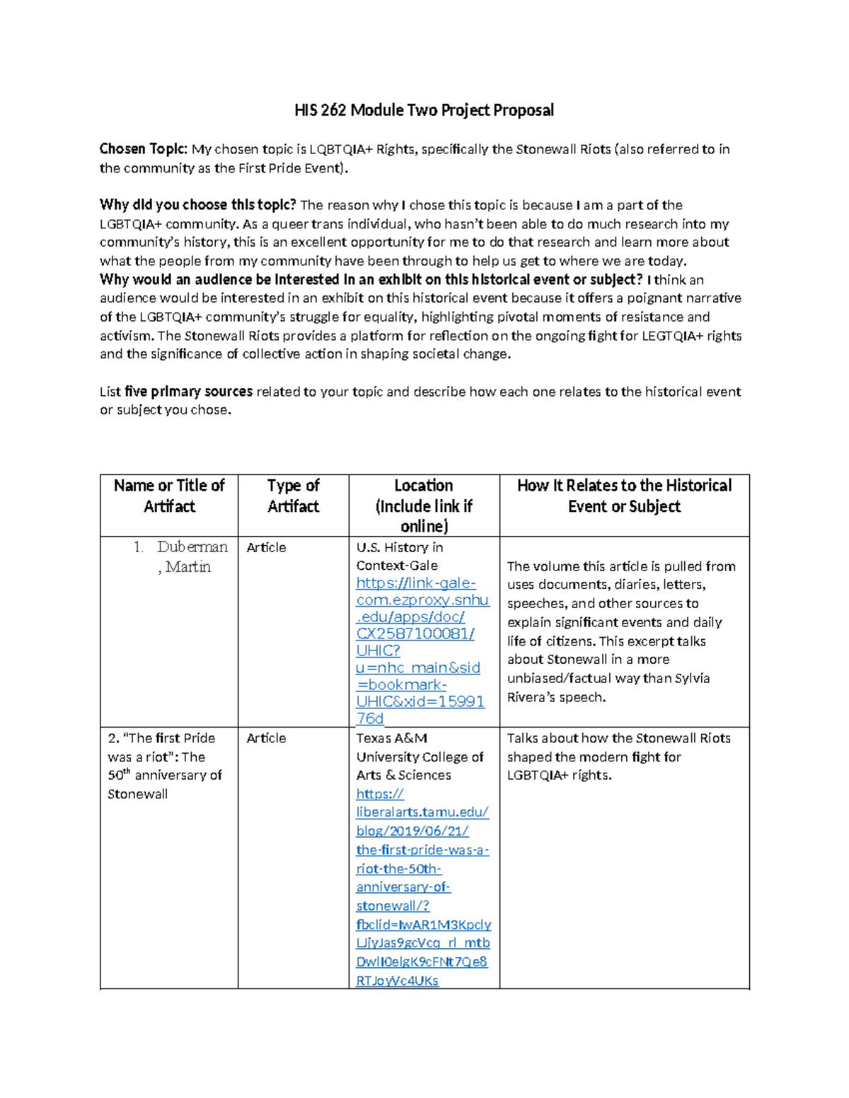 His 262 Module Two Project Proposal His 262 Module Two Project Proposal Chosen Topic My 0935