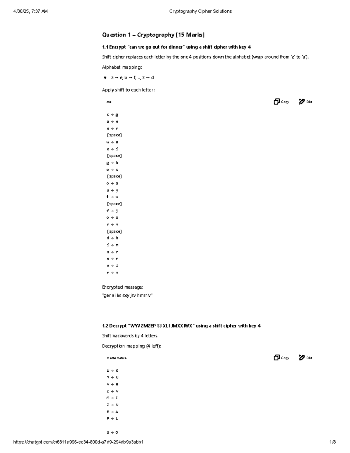 MOCK TEST 2 MEMO - Cryptography & Graph Theory Solutions - Studocu