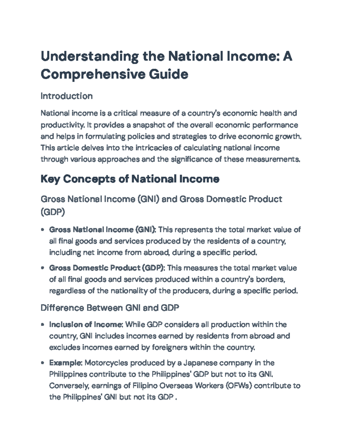 Understanding National Income: Comprehensive Guide (ECO 101 ...