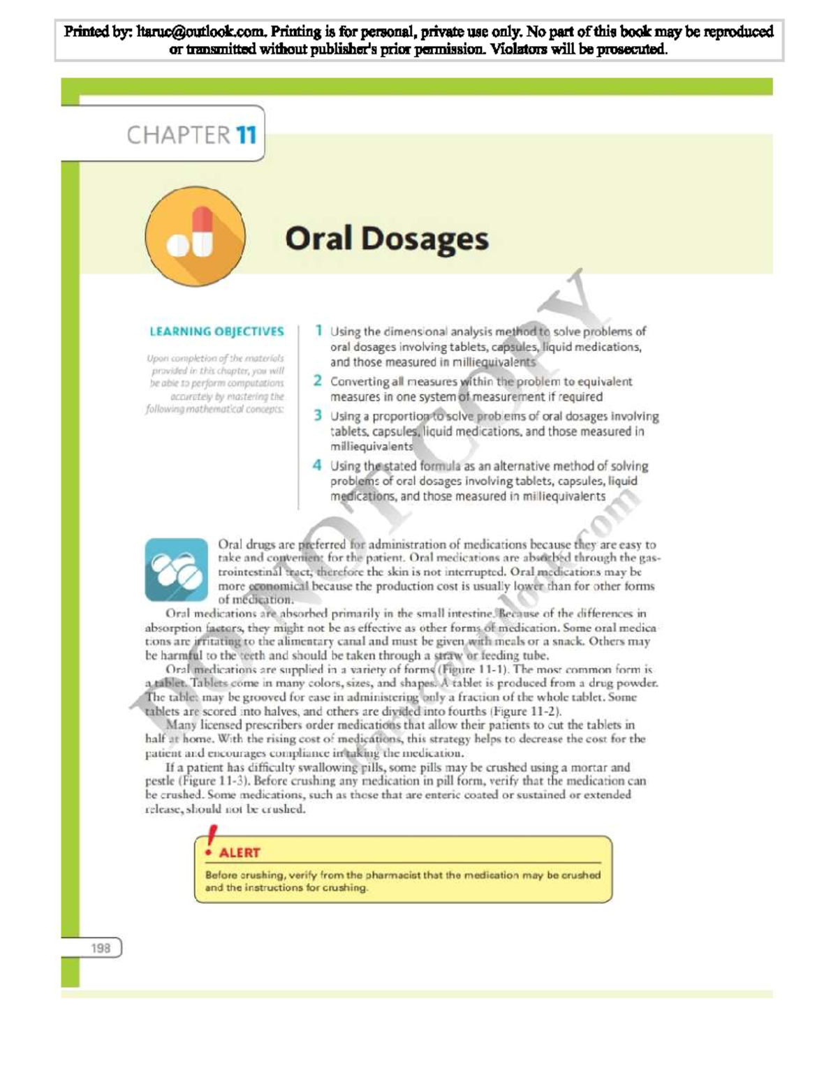 Chapter 11: Oral Dosage Calculations for Adults (Dosage Calc) - Studocu