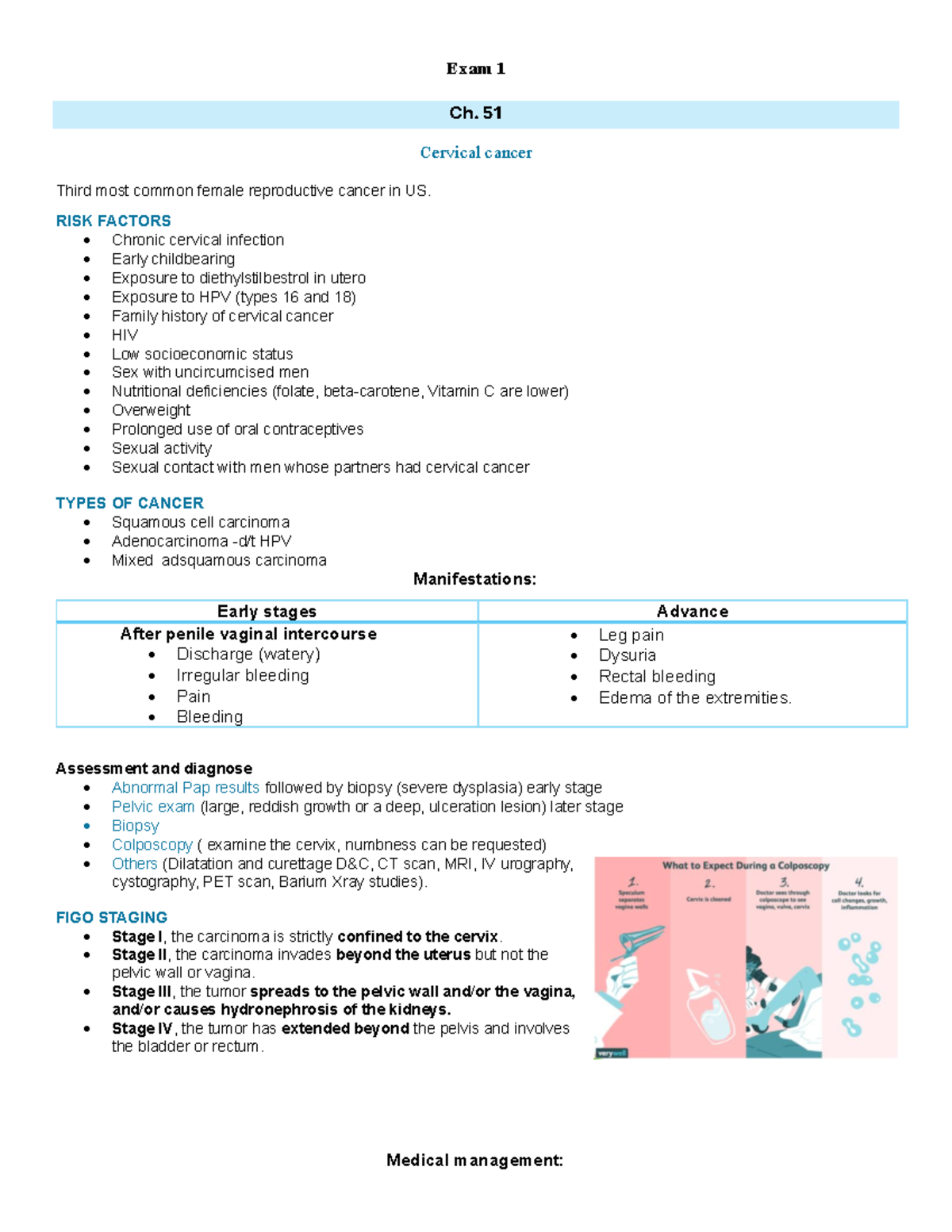 AHII Exam 1 Study Guide: Cervical & Breast Cancer Overview - Studocu