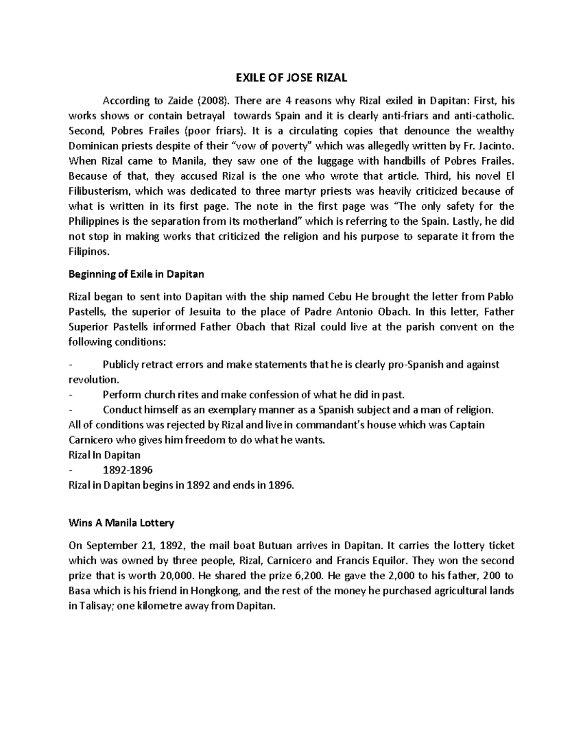 Module 4: Exile, Trial, and Death of Jose Rizal - Detailed Overview ...