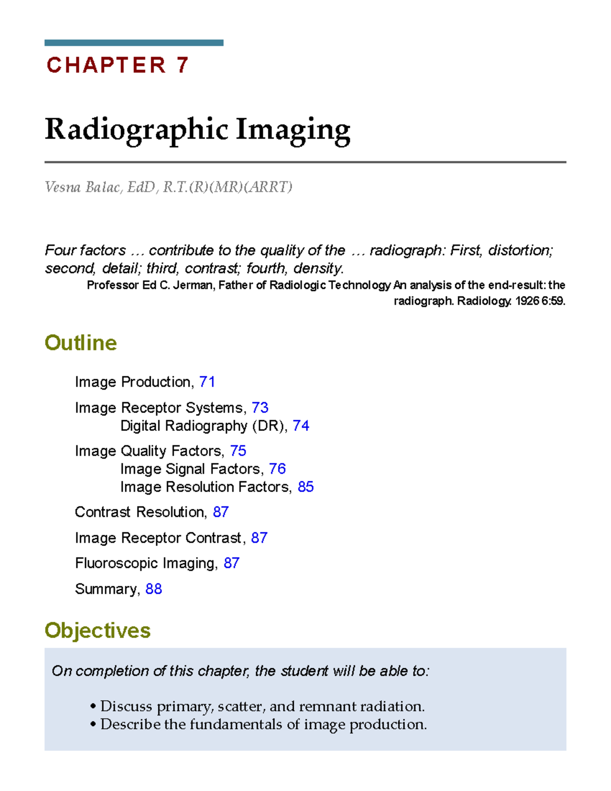 Chapter 7: Radiographic Imaging Quality Factors (RAD 101) - Studocu