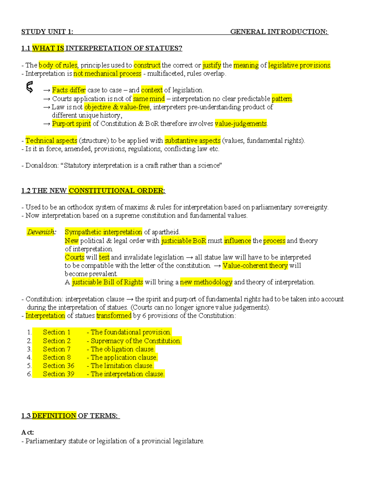 IOS2601-1-7 - Interpretation of Statutes: Comprehensive Study Notes ...