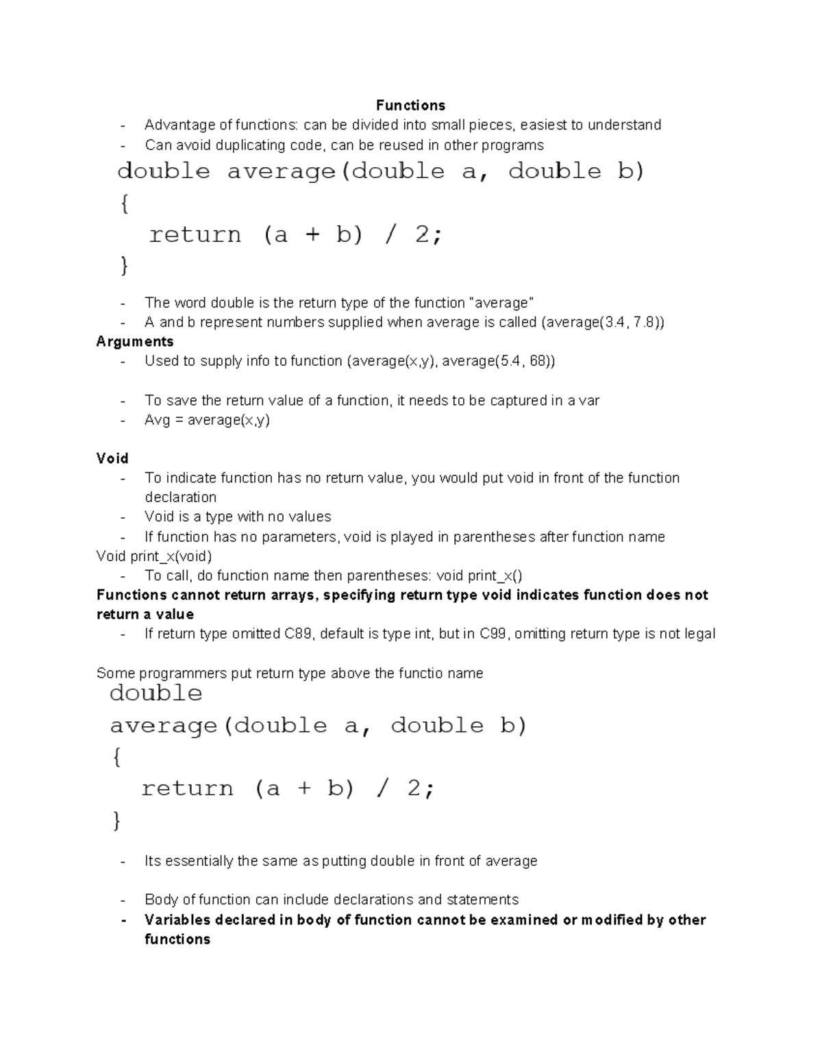 Compsci 2211A: Understanding Functions and Their Advantages - Studocu