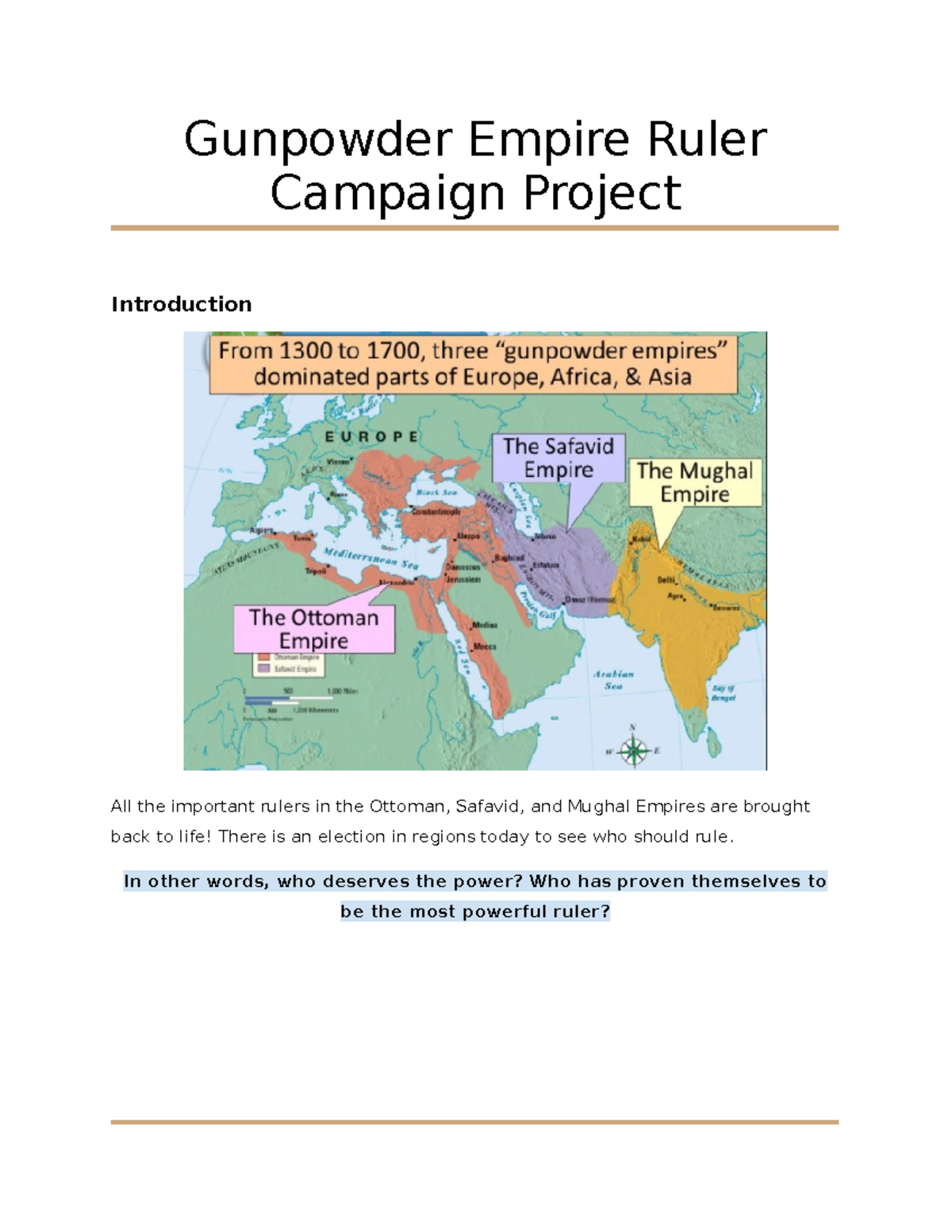 Gunpowder Empires Ruler Campaign Directions (History Project) - Studocu